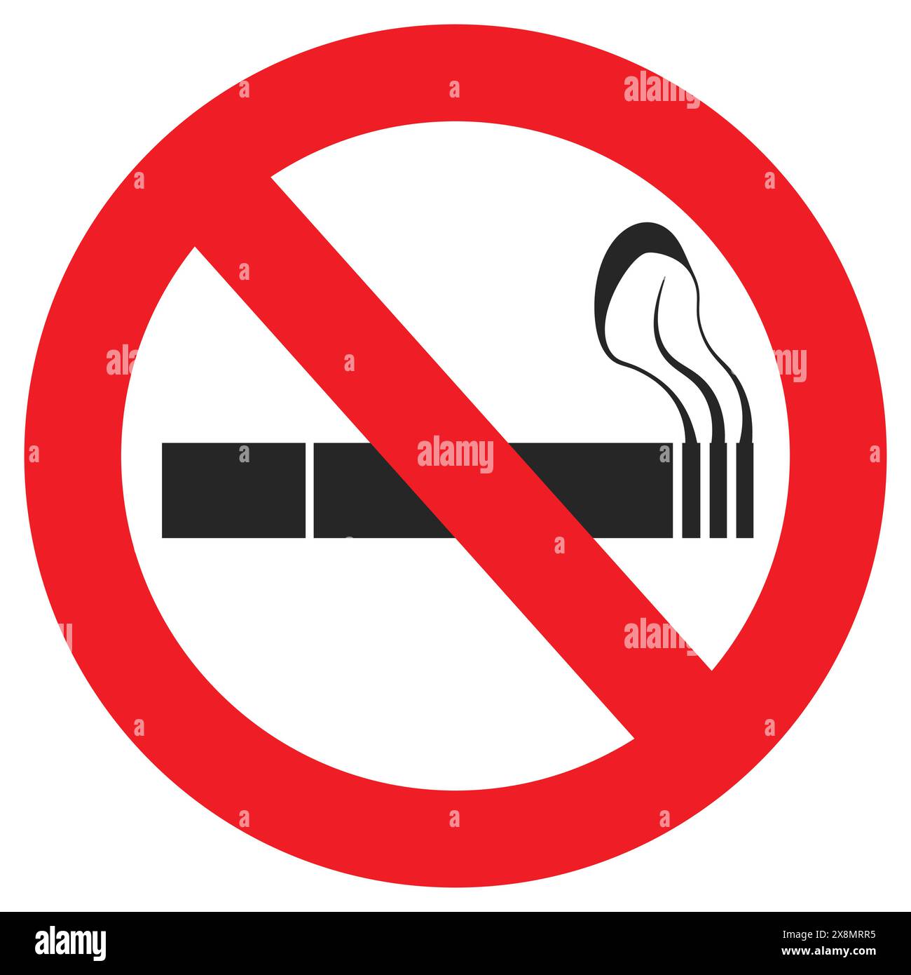No Smoking Cigarette Icon With Forbidden Ban Sign Red Prohibition