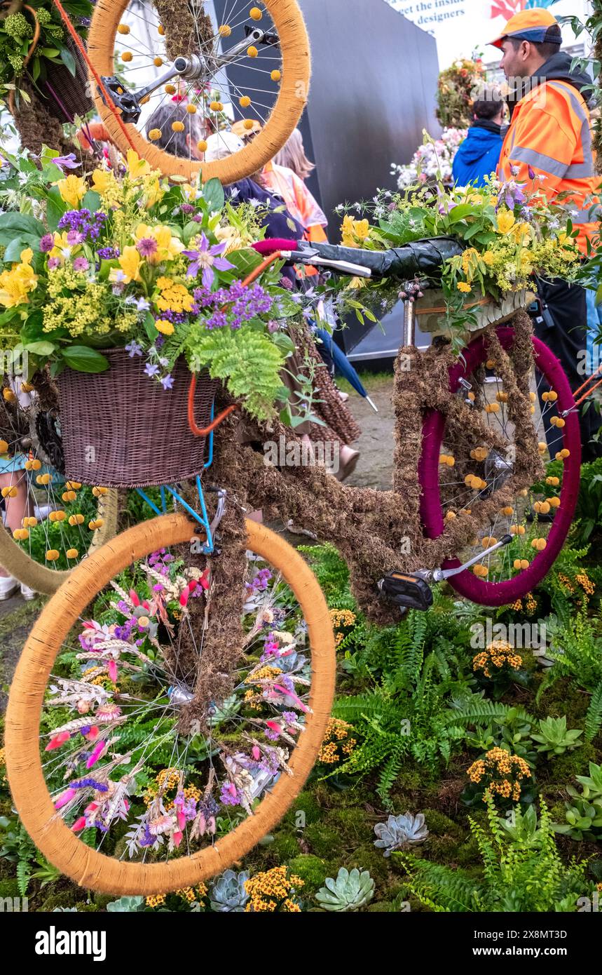 Beautiful flower display focused around a bicycle at the 2024 RHS ...