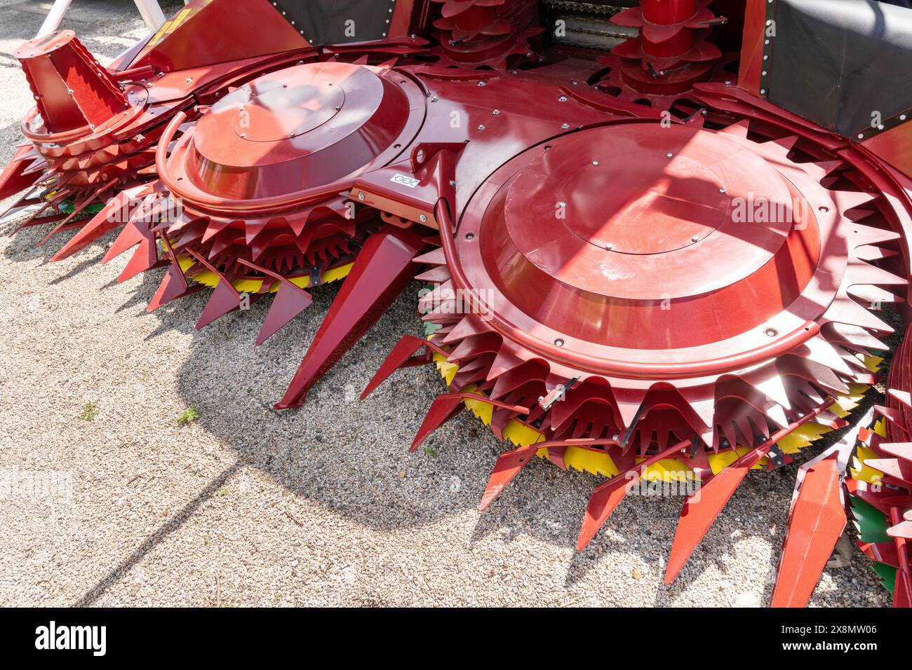 Close up of combine harvester Stock Photo - Alamy
