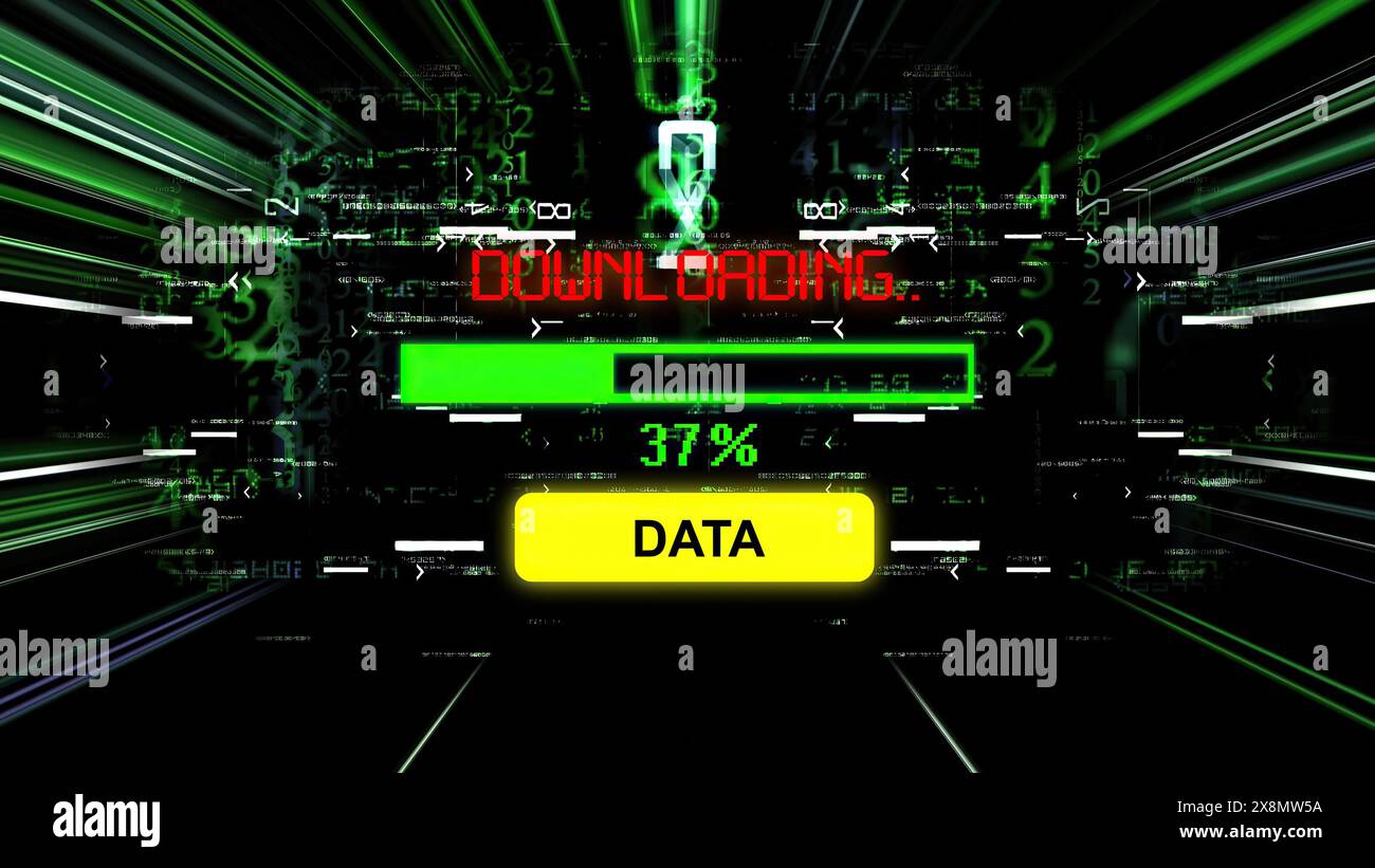 Data loading progress bar on the screen Stock Photo - Alamy