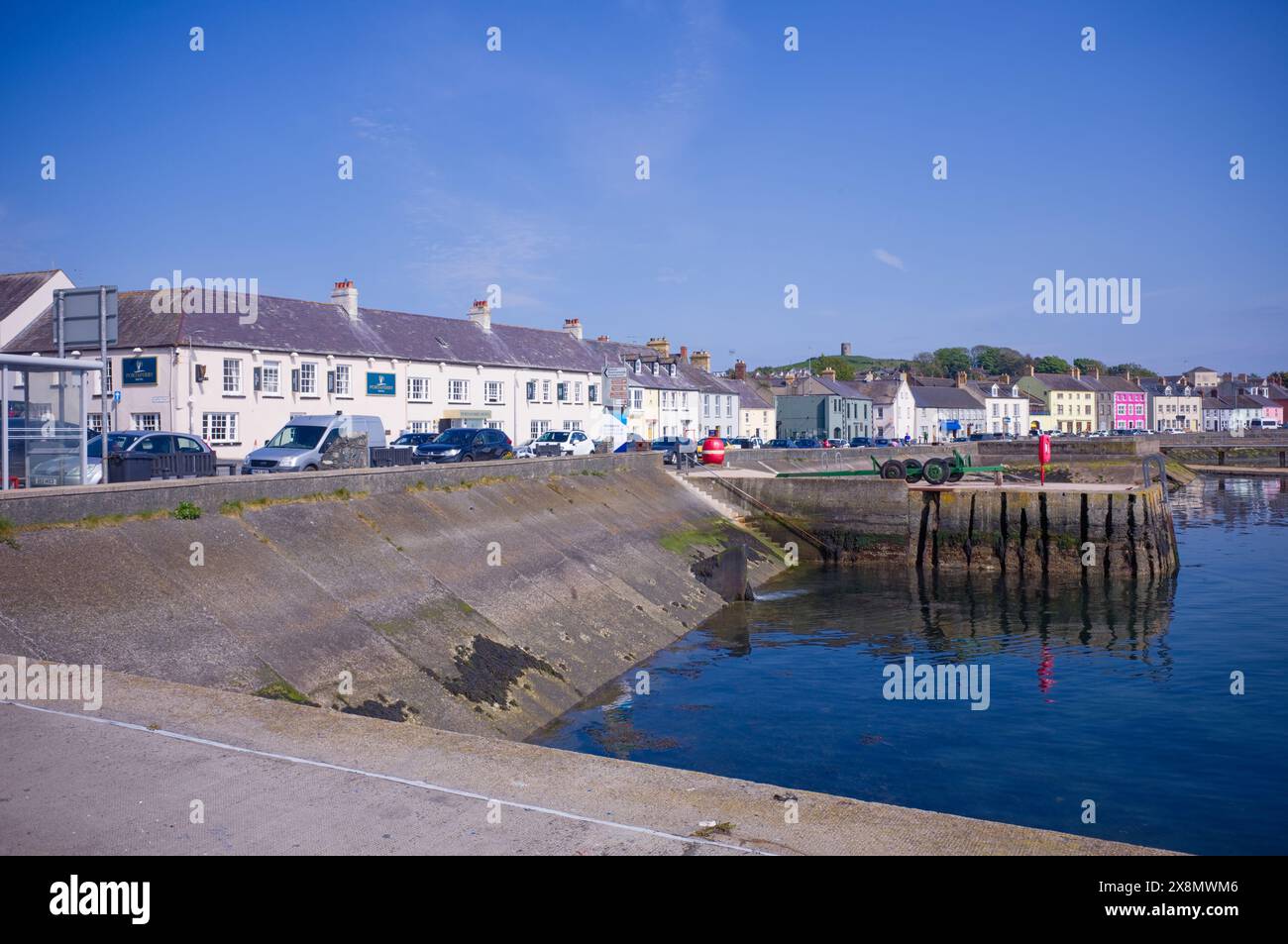 Portaferry Harbour and shore with windmill in far distance Stock Photo ...