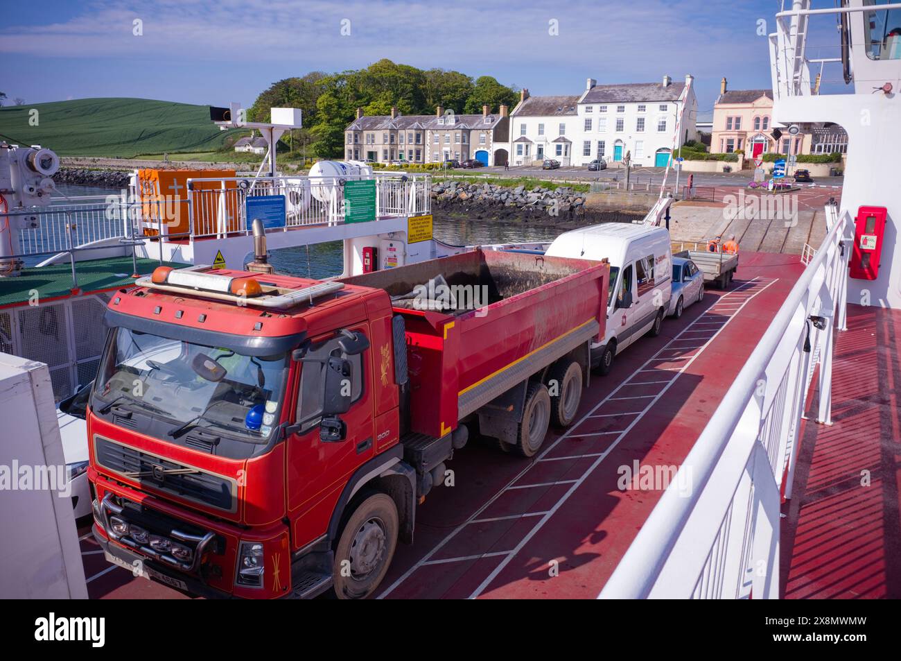 Vehicles aboard the ferry from Portaferry to Strangford in Northern ...