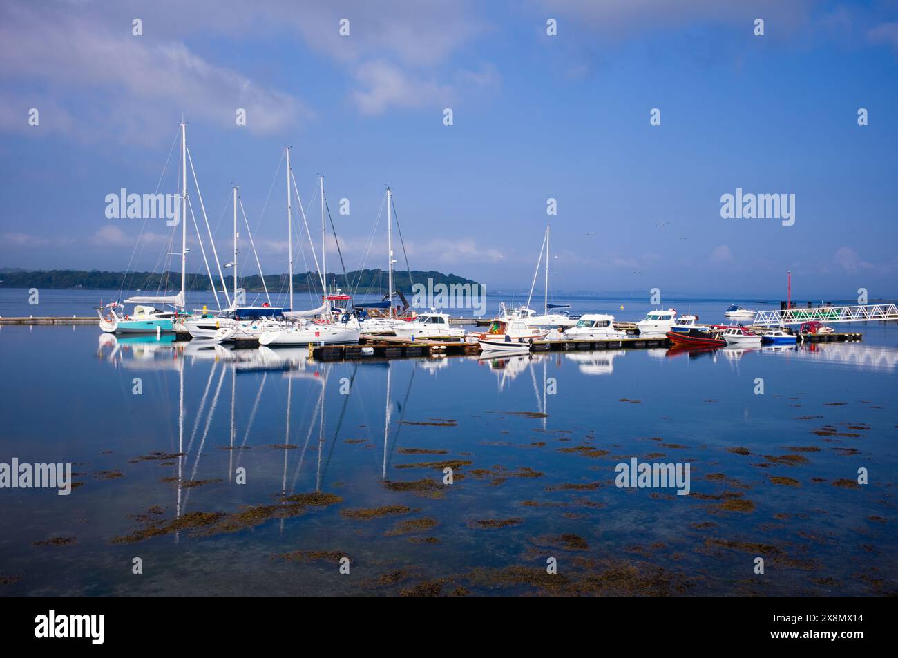 The marina at Portaferry with Strangford Lough in background Stock ...