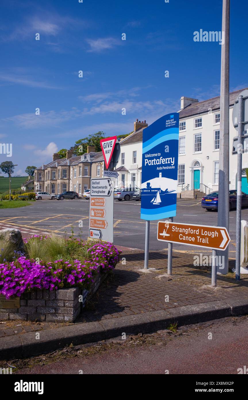 Portaferry road signs hi-res stock photography and images - Alamy