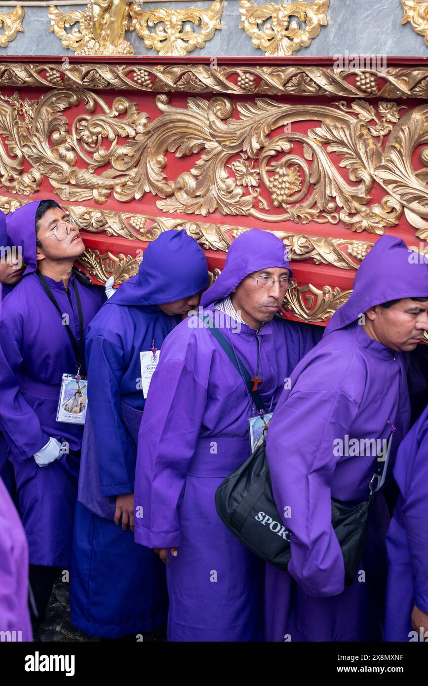 Guatemalan indigenous men in traditional hi-res stock photography and ...
