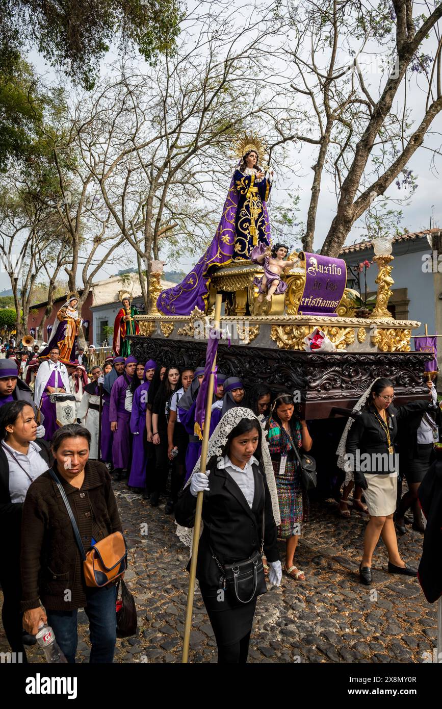 Traditional Easter procession, Antigua, Guatemala Stock Photo - Alamy