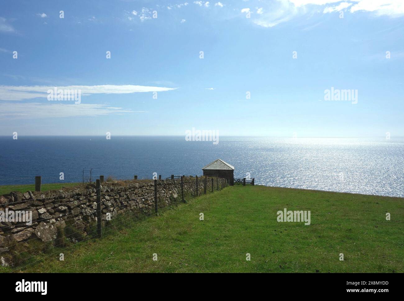 Old Coastguard Hut Porthluney Cornwall UK Stock Photo - Alamy