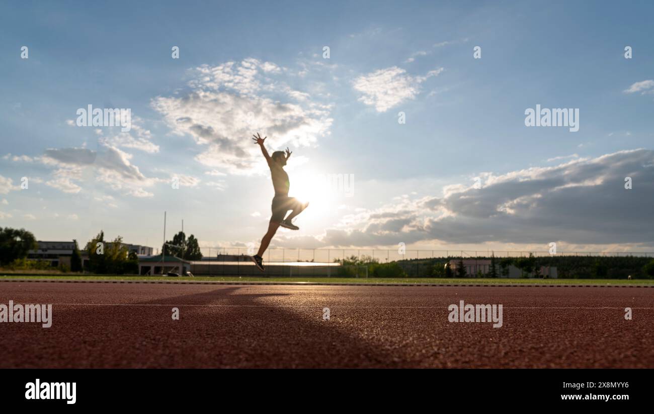 An athlete who long jumps and jumps high Stock Photo - Alamy