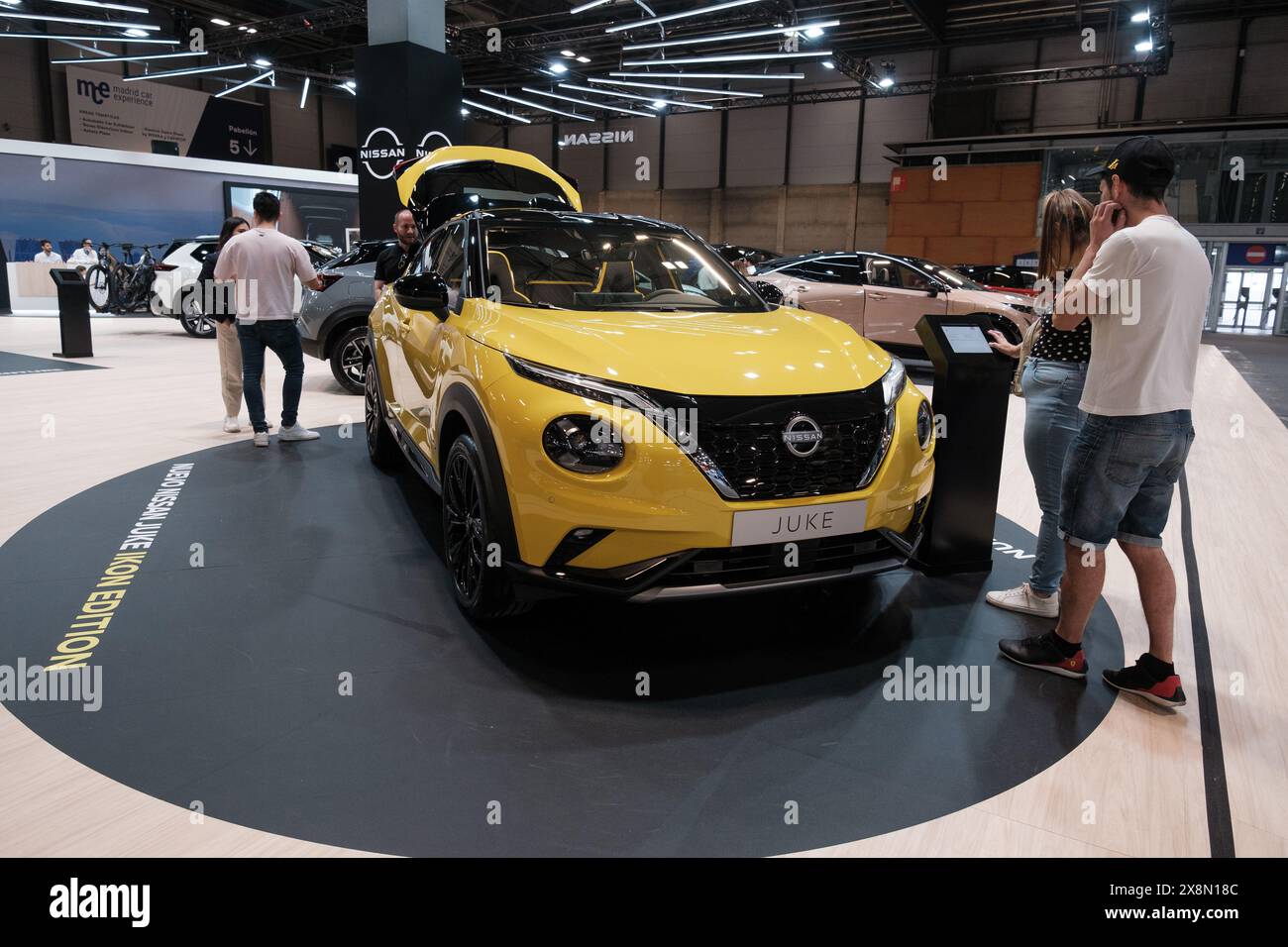 Car is exhibited at the Madrid Car Experience, the Madrid motor show ...