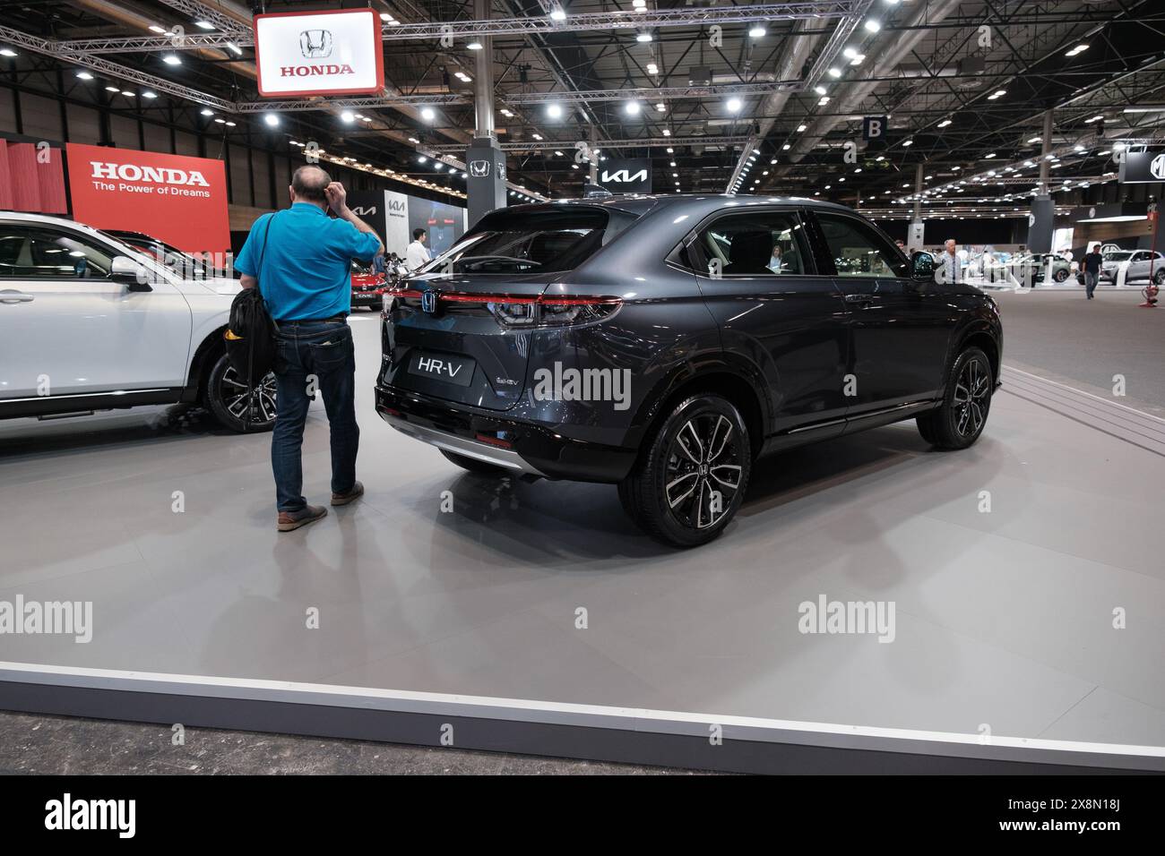 Car is exhibited at the Madrid Car Experience, the Madrid motor show ...