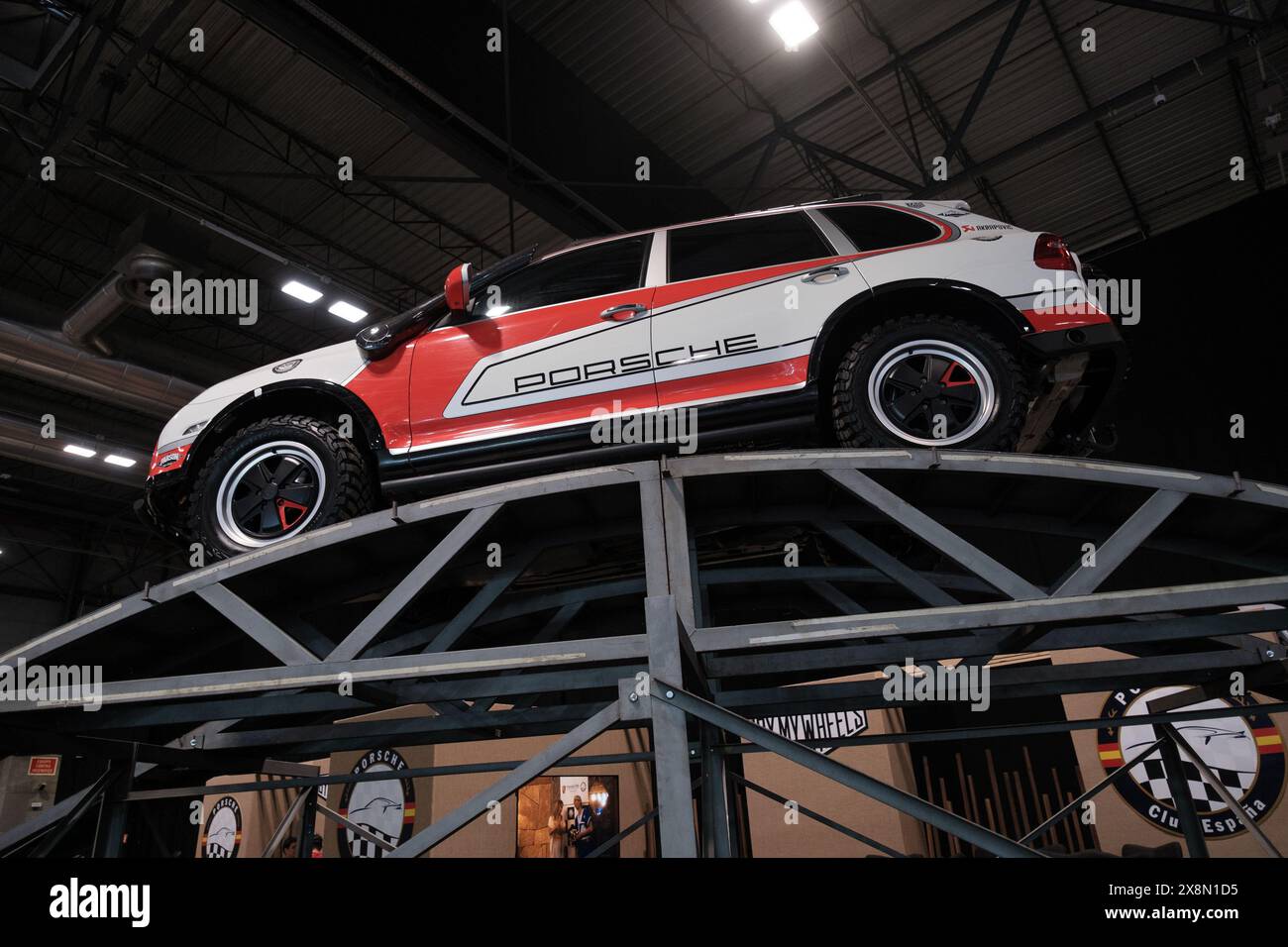 Car is exhibited at the Madrid Car Experience, the Madrid motor show ...