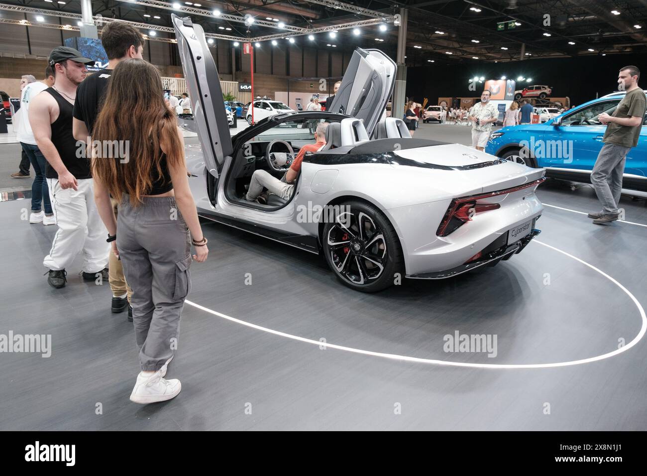 Car is exhibited at the Madrid Car Experience, the Madrid motor show ...
