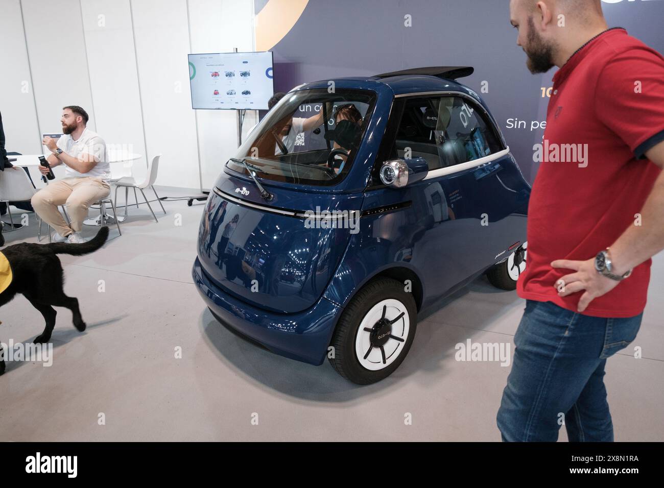 Car is exhibited at the Madrid Car Experience, the Madrid motor show ...