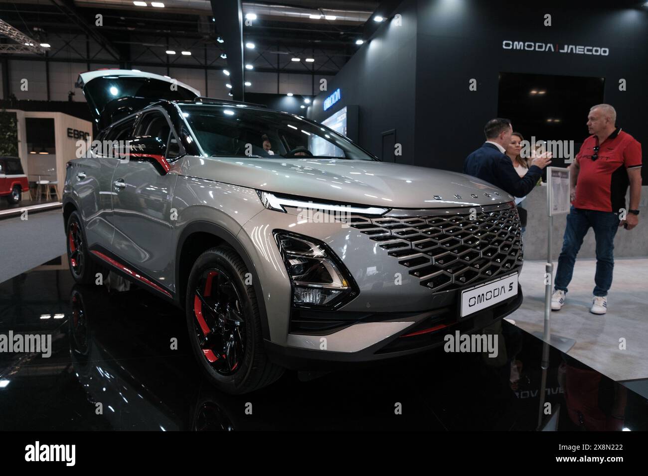 Car is exhibited at the Madrid Car Experience, the Madrid motor show ...