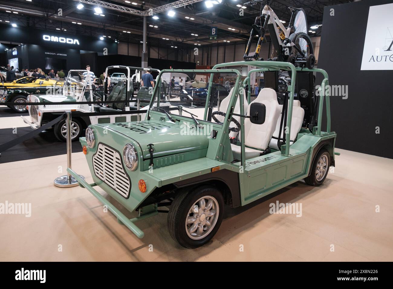 Car is exhibited at the Madrid Car Experience, the Madrid motor show ...