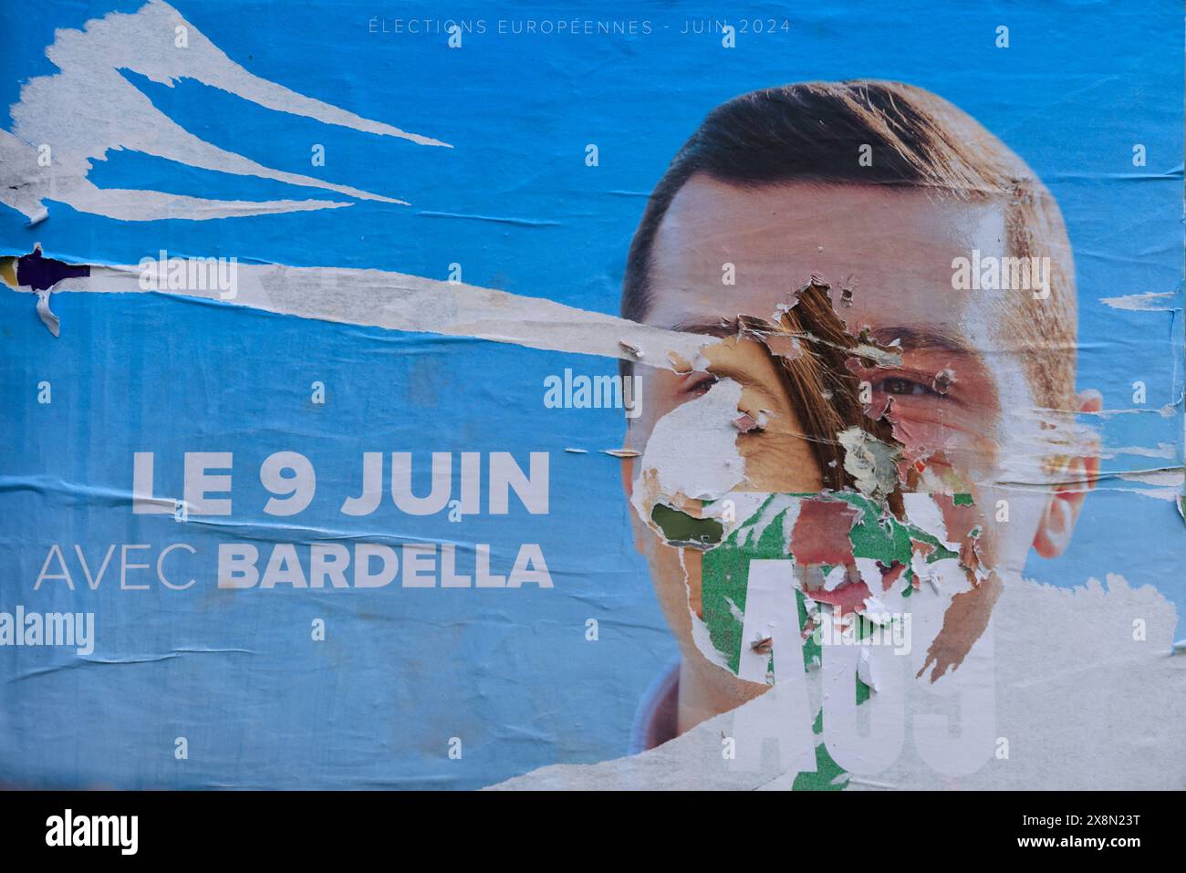 Election poster of Jordan Bardella French MEP, head of the ...