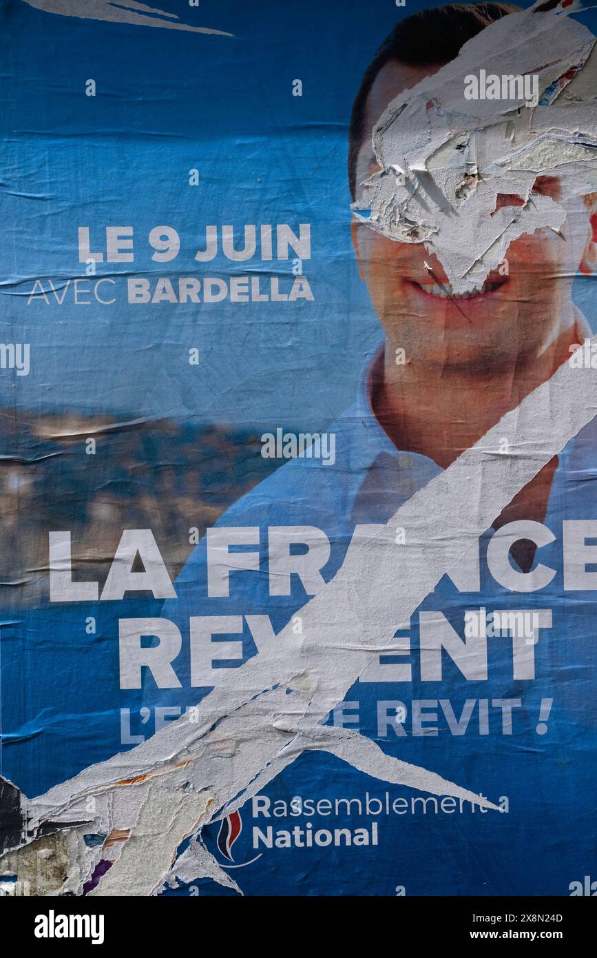 Election poster of Jordan Bardella French MEP, head of the ...