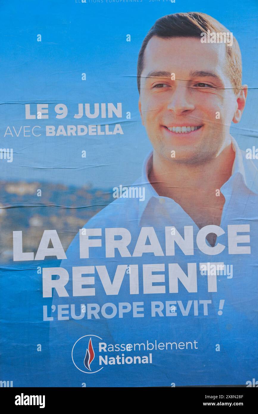 Election poster of Jordan Bardella French MEP, head of the ...