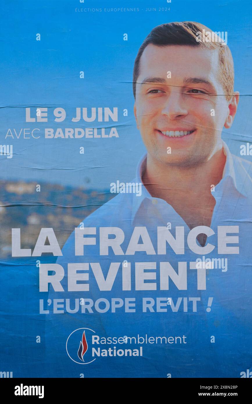 Election poster of Jordan Bardella French MEP, head of the ...