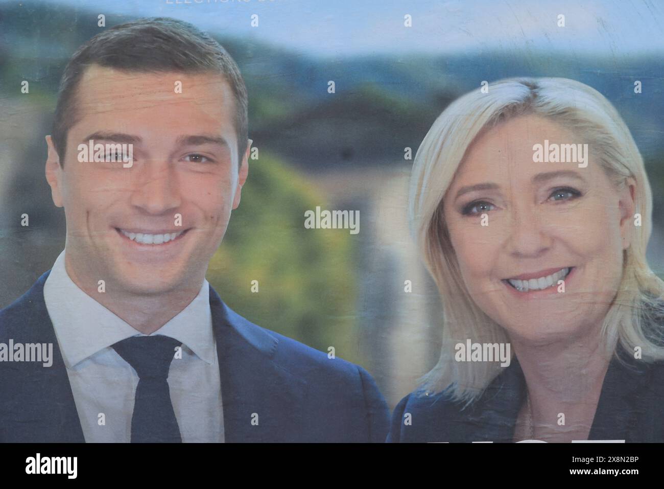Election poster of Jordan Bardella French MEP, head of the ...