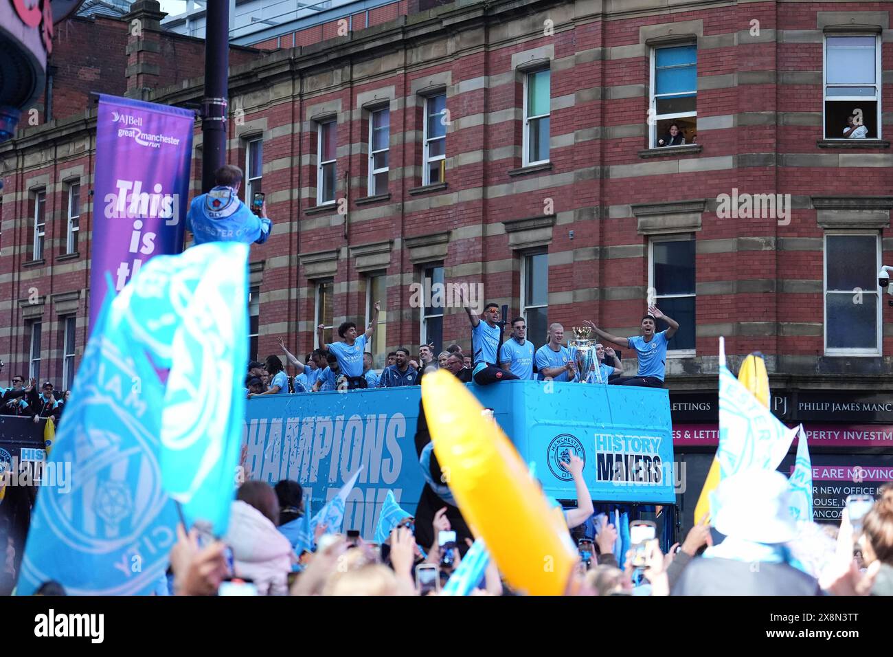 Manchester City's Erling Haaland, goalkeeper Ederson, Rodri and team ...