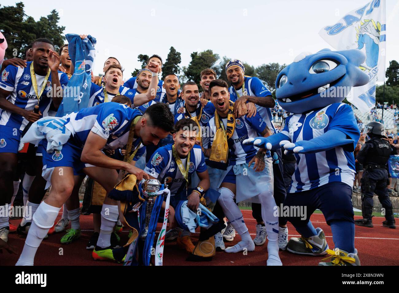 Team of FC Porto celebrates with a trophy during Taca de Portugal 2024 ...
