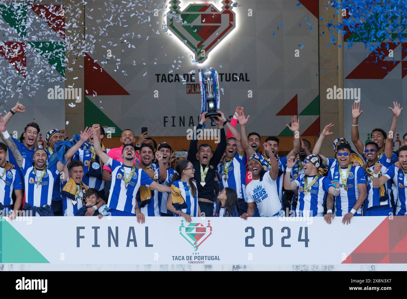 Team of FC Porto celebrates with a trophy during Taca de Portugal 2024 ...