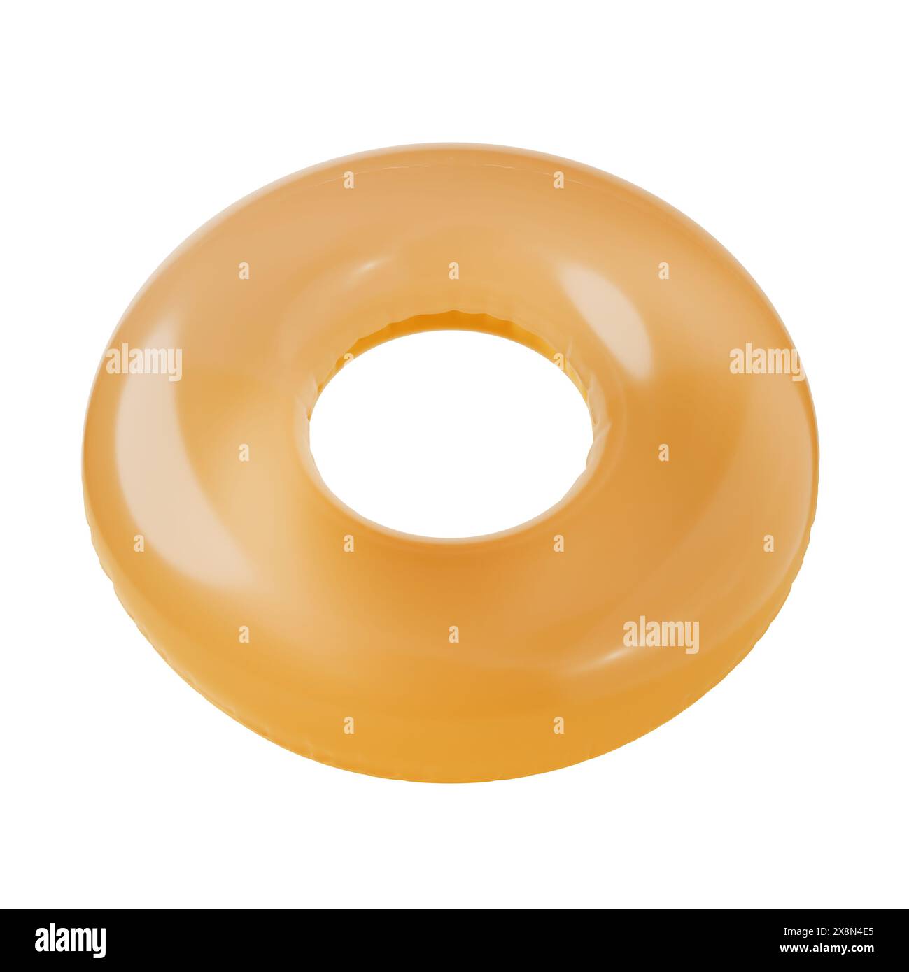 Yellow Inflatable circle on isolated background. Swim ring, water donut ...