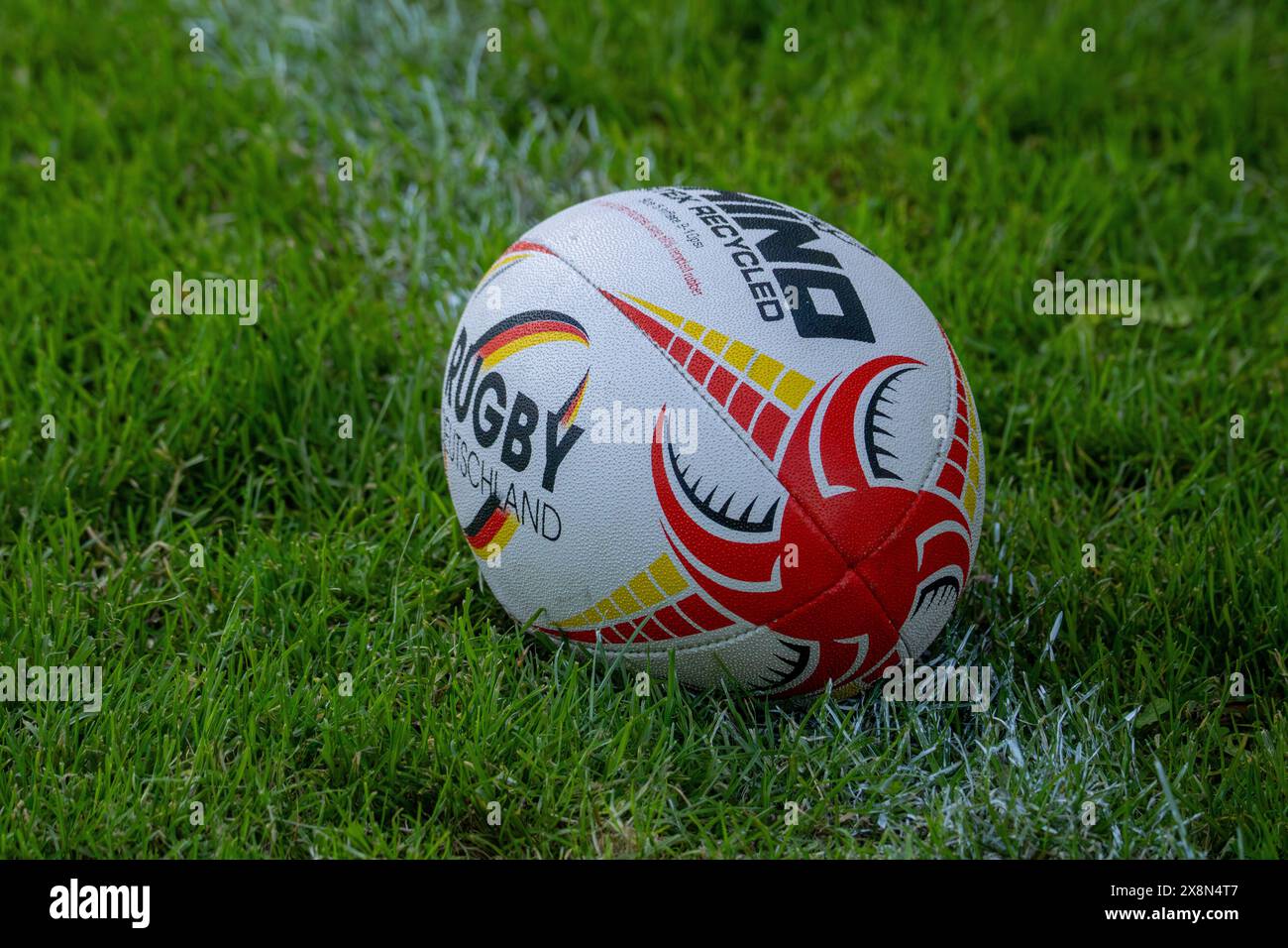 Heidelberg, May 25, 2024: Symbol image of Rugby in Germany: Close-up of ...