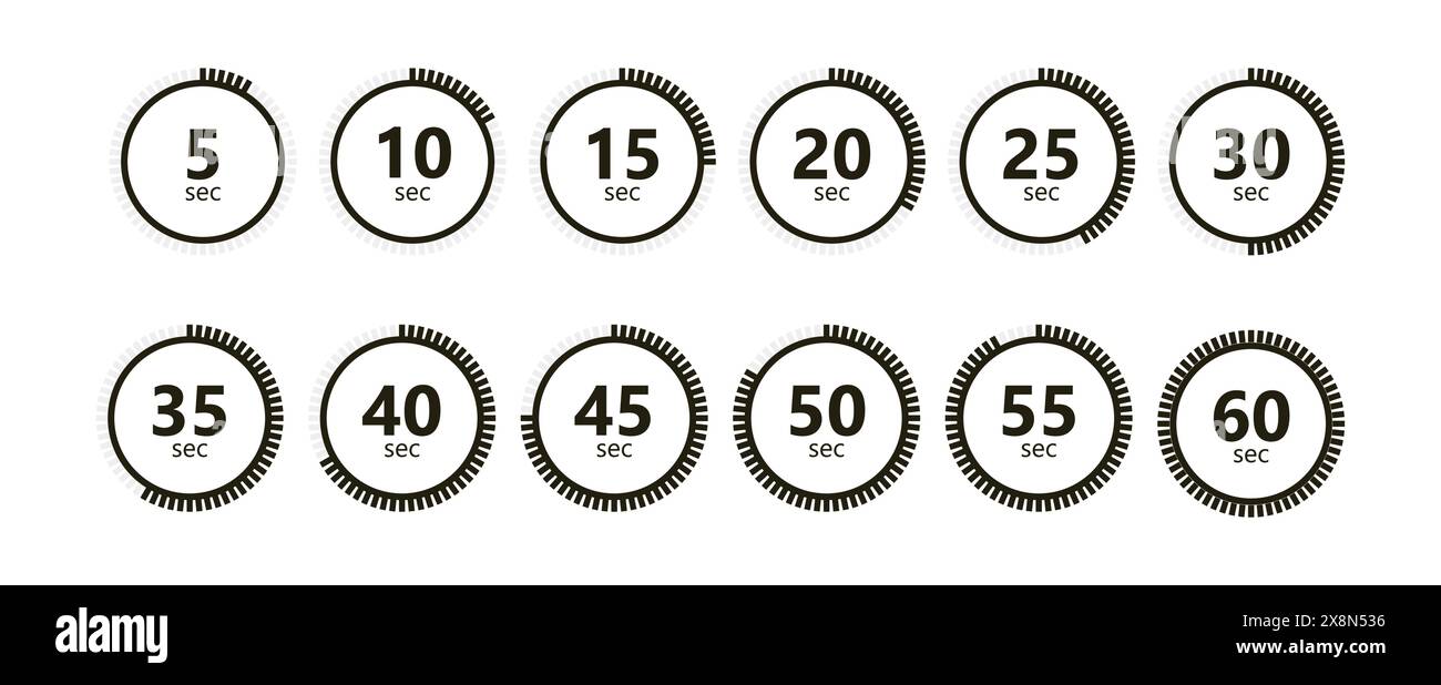 Clock symbols, stopwatch signs, Timer icons Stock Vector Image & Art ...