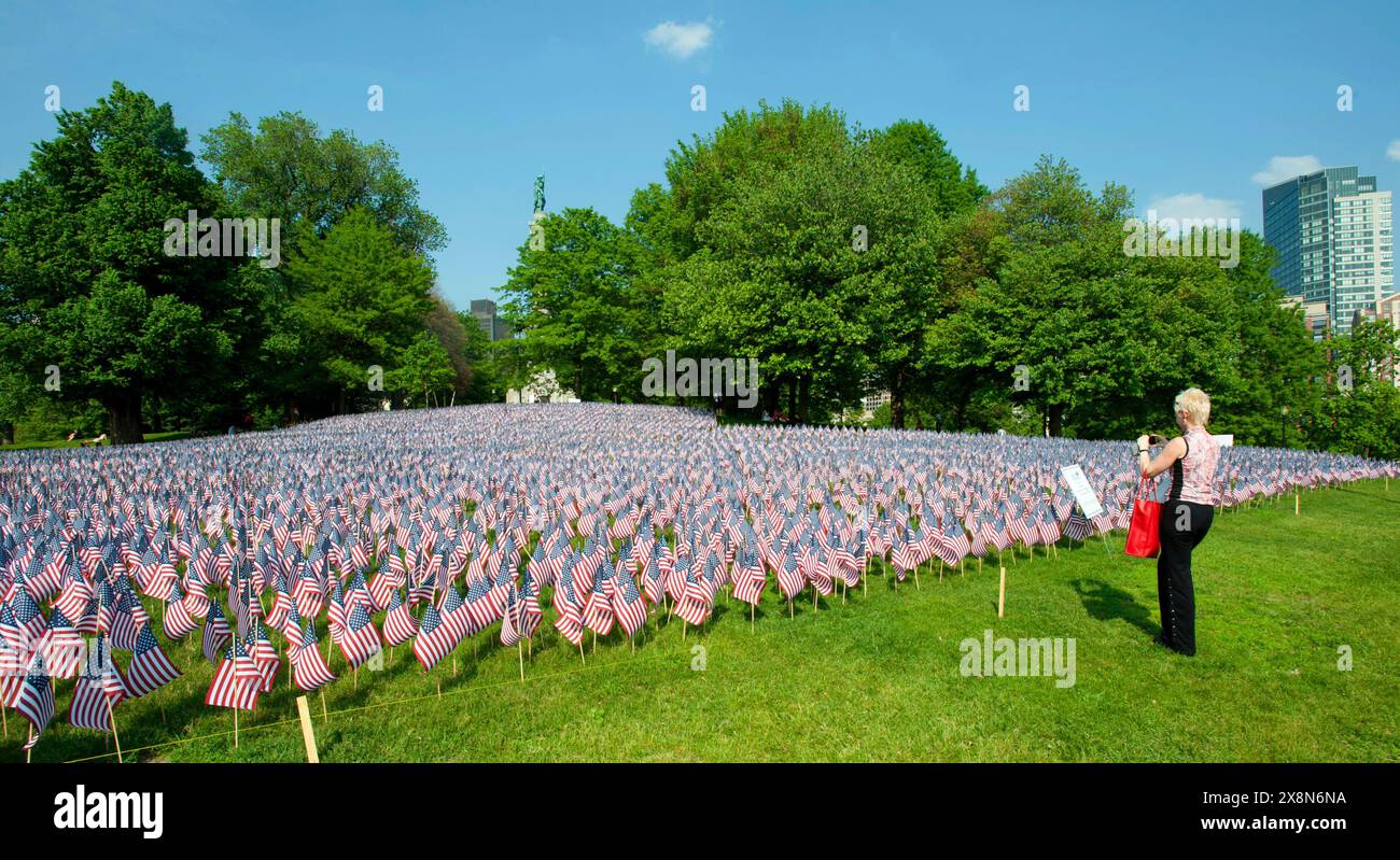 Boston, Massachusetts, USA Each of the 37,000+ American flags planted ...