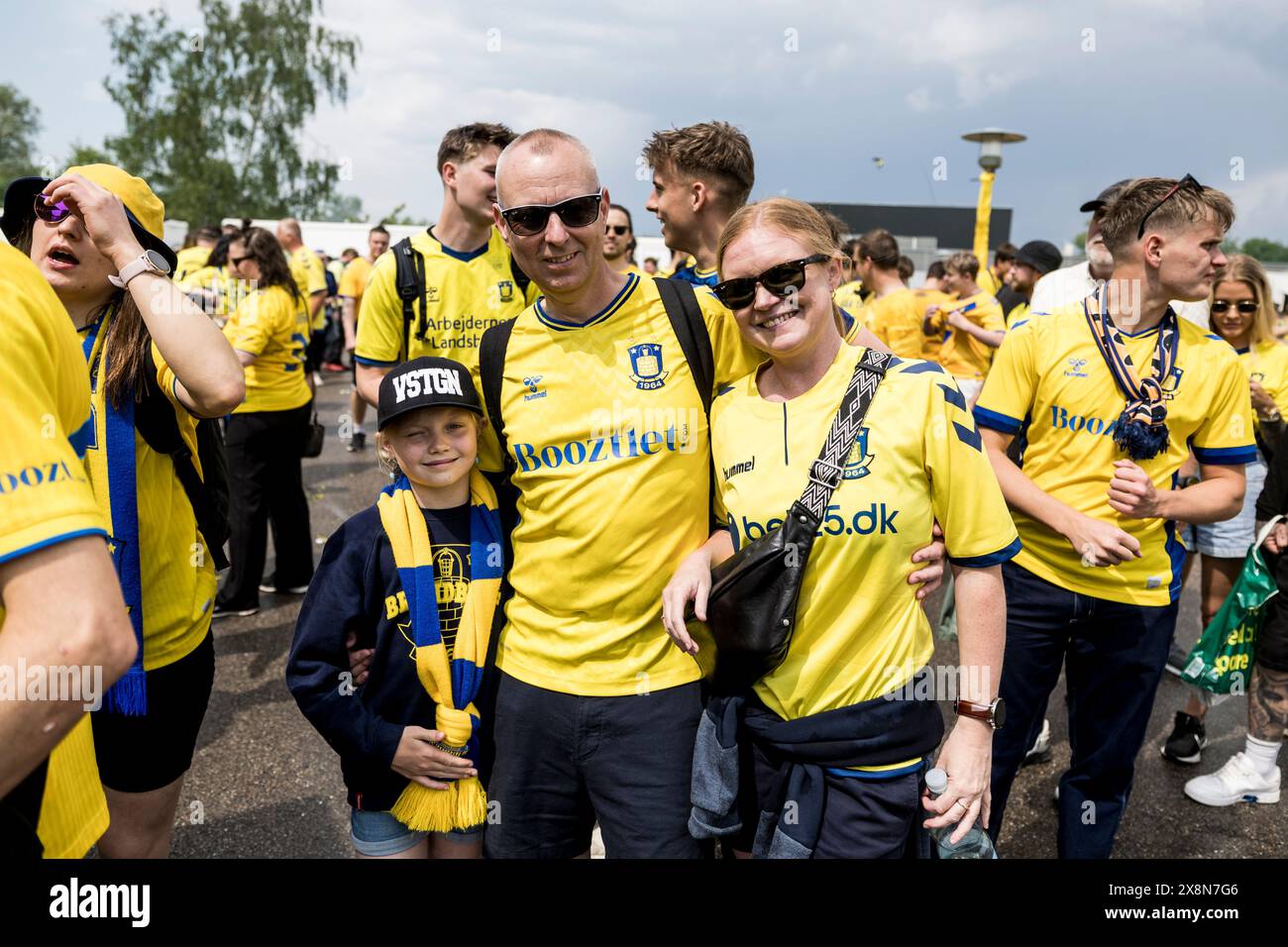 Brondby, Denmark. 26th May, 2024. Football fans of Broendby IF gather ...