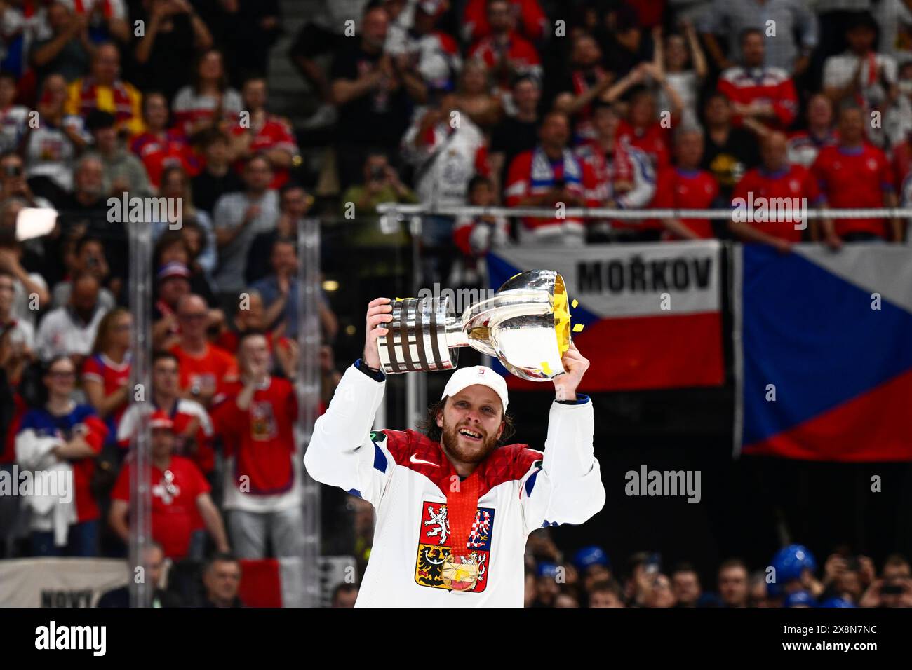Prague, Czech Republic. 26th May, 2024. David Pastrnak celebrates with ...