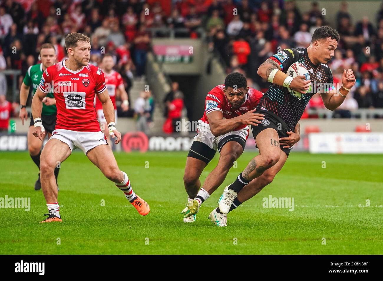 Salford, Manchester, UK. 26th May, 2024. Super League Rugby: Salford Red Devils Vs Wigan ...