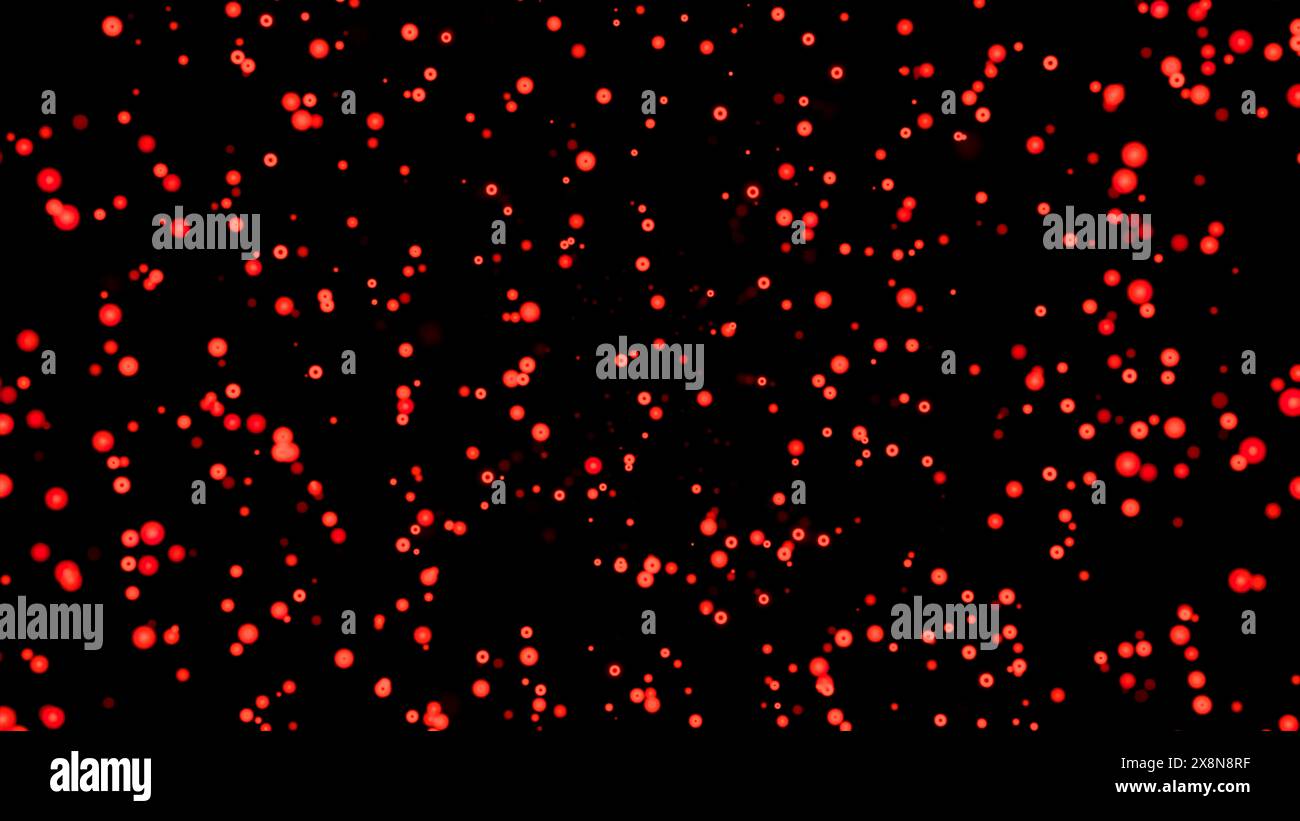 Animation of red confetti explosion. Design. Tine flying red particles ...