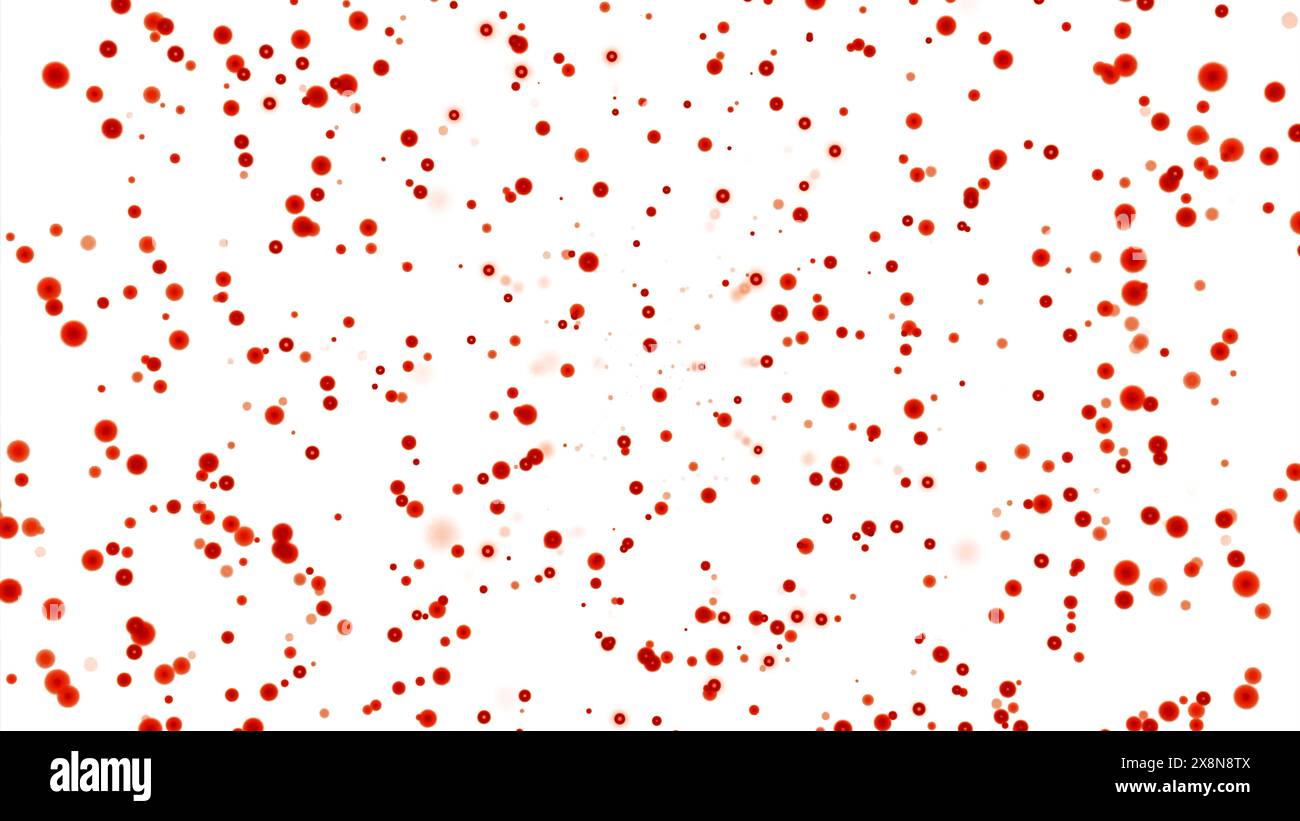 Animation of red confetti explosion. Design. Tine flying red particles ...