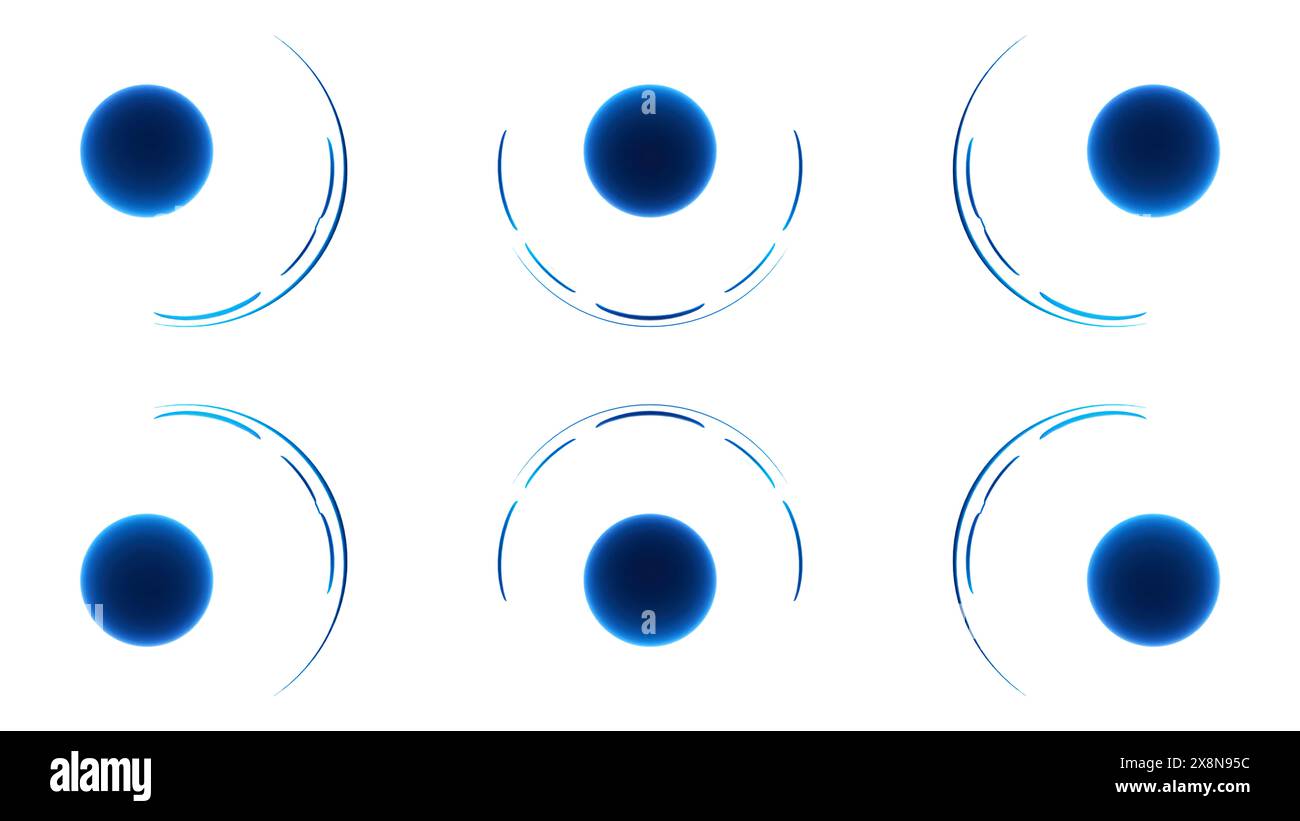 Pulsating rows of circles on white background. Motion. Pulsating ...