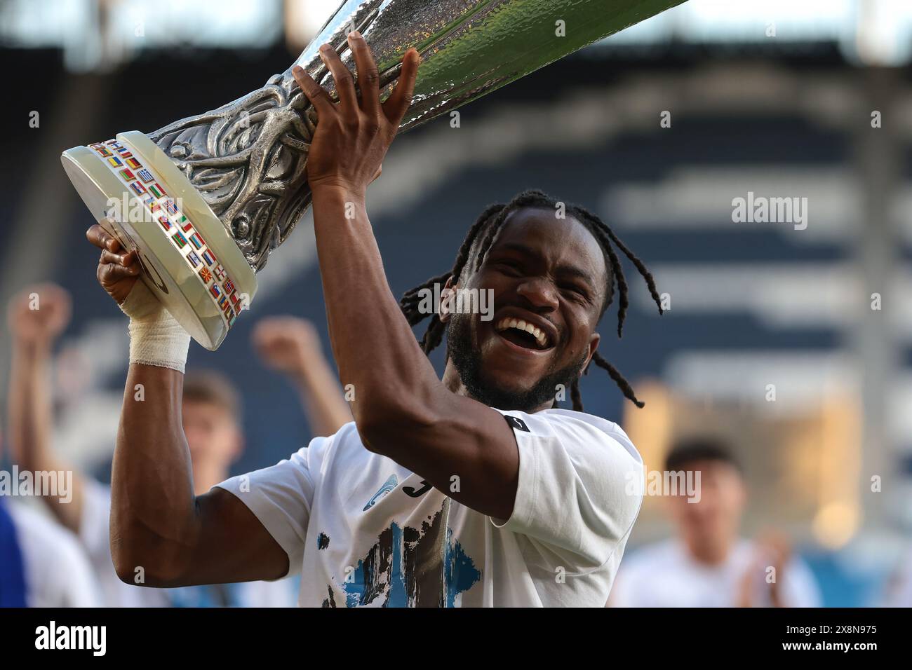 Bergamo, Italy, 26th May 2024.Ademola Lookman of Atalanta celebrates ...