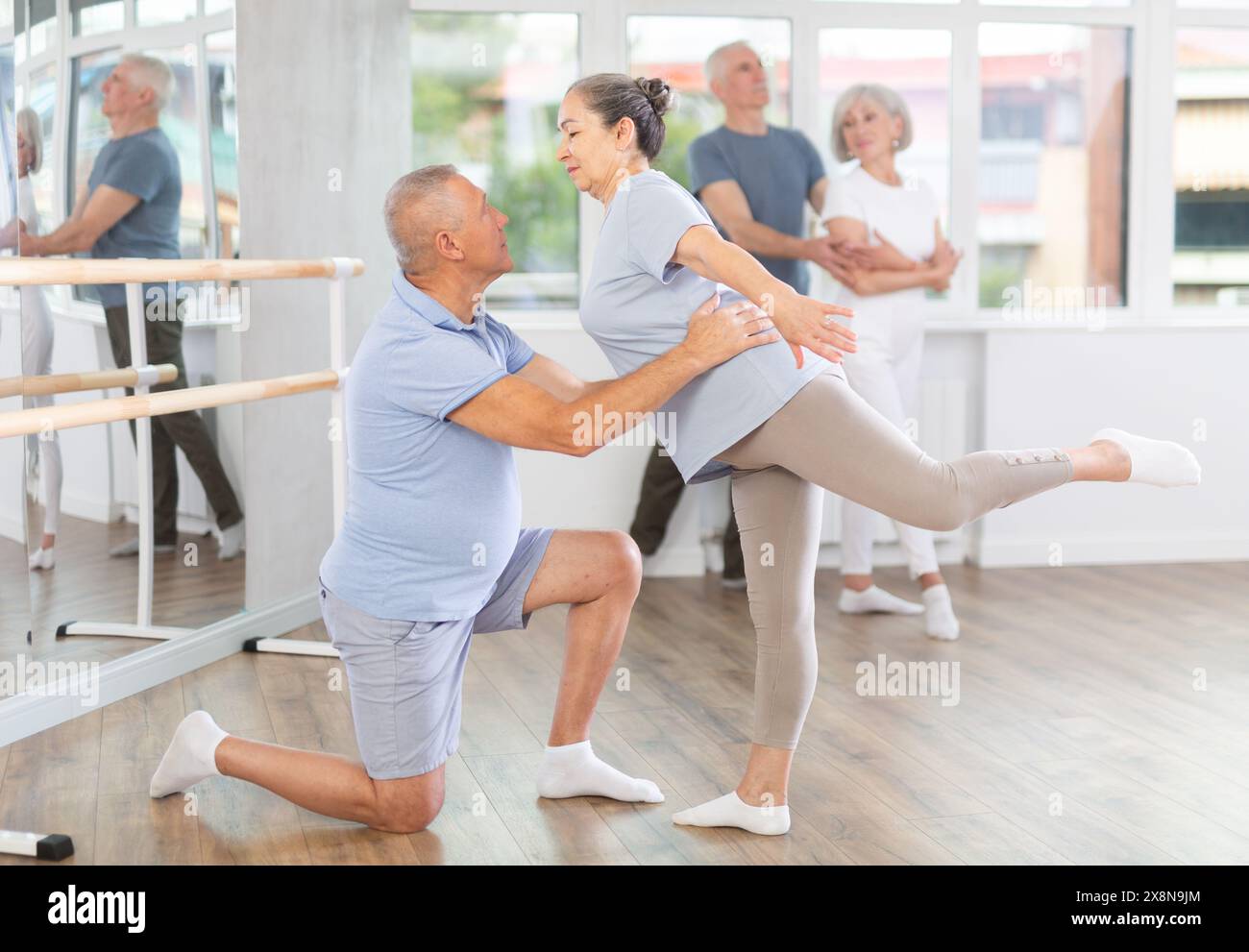 Ballet performed by elderly people in ballet studio Stock Photo - Alamy