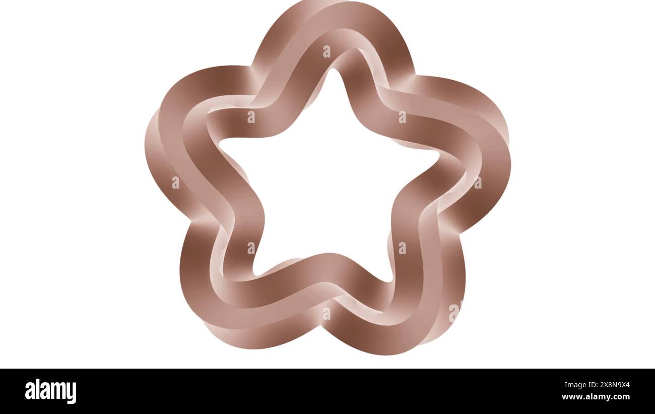 Moving 3d star shape with angles. Design. Ever-turning figure of star ...