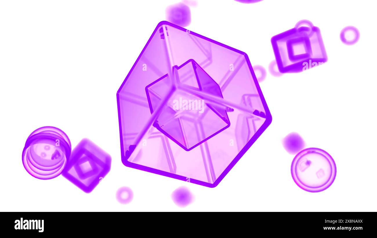 Abstract 3d Animation Colorful Rotating Cube Design Geometric Shapes