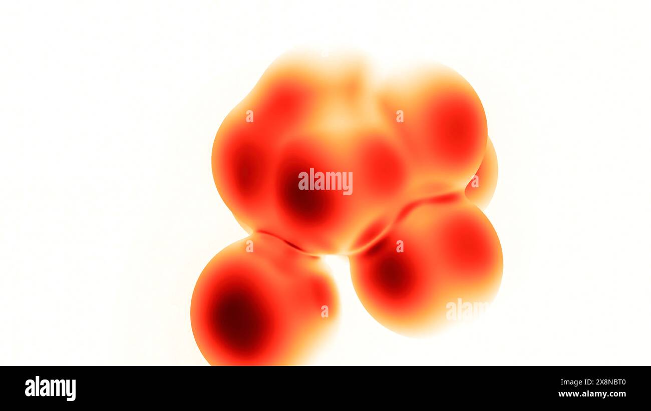 Abstract 3d Deformed Figure Design Surrealistic Object Based On Pulsating Spheres On A White