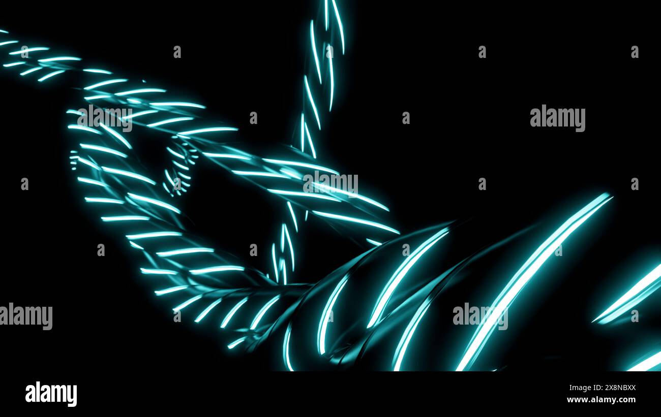 Abstract optical fiber lines on a black background. Design. Bright ...