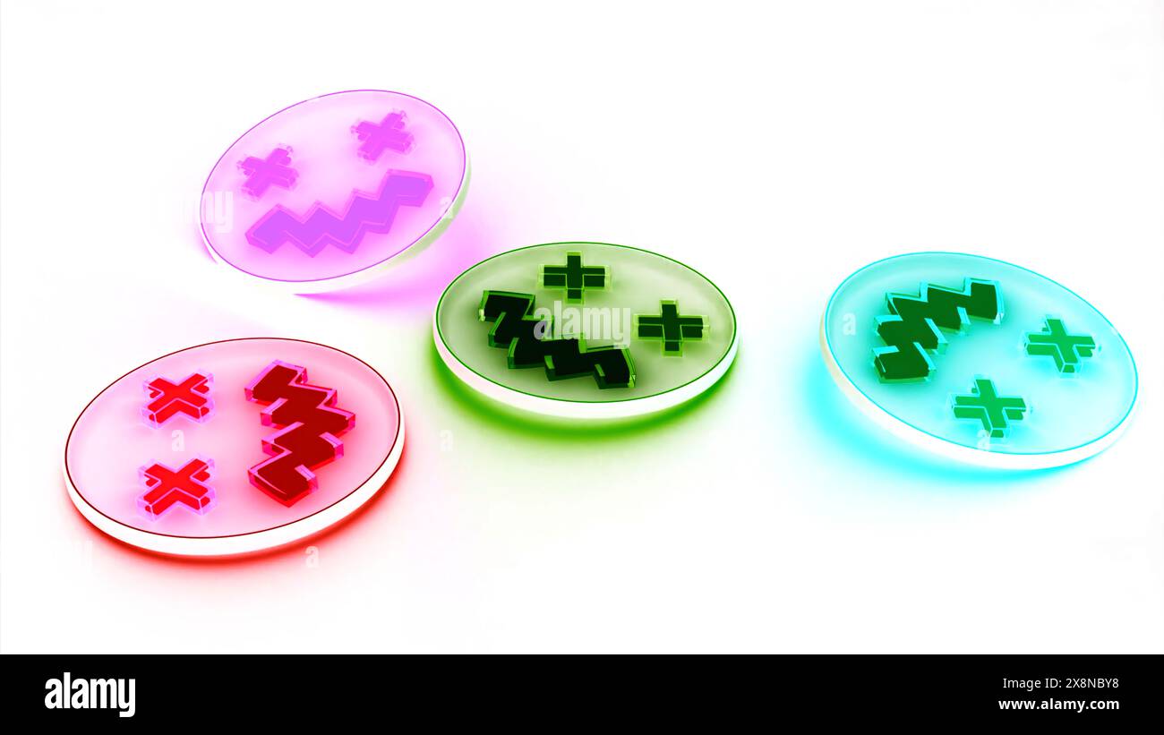 Abstract animation of emoji falling down on a white background. Design ...