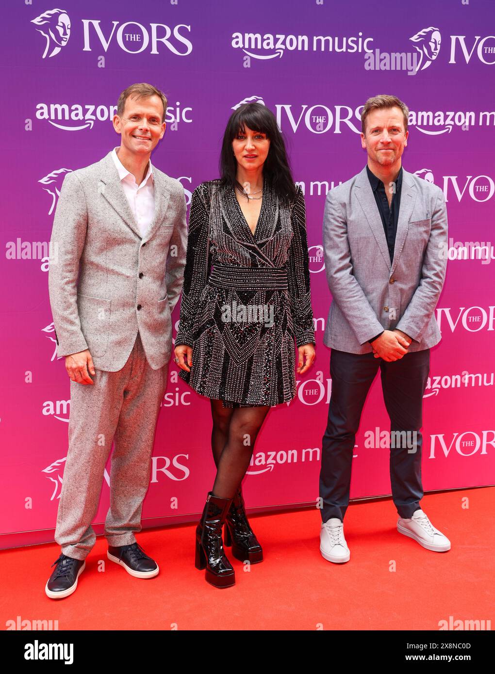 London, UK. 23rd May, 2024. Anna Phoebe (centre) attends The Ivors 2024 at the Grosvenor House ...