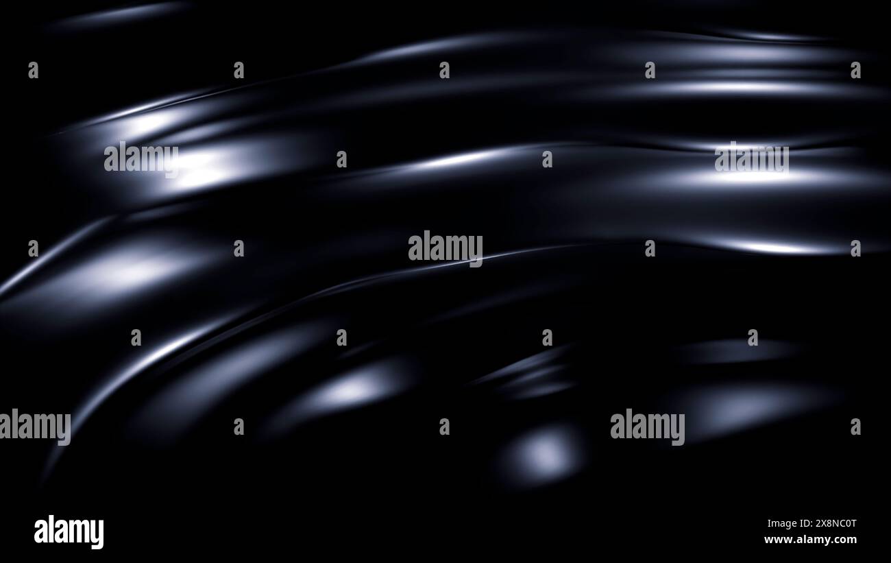 Abstract dark glossy background. Design. Spreading liquid wave rings ...
