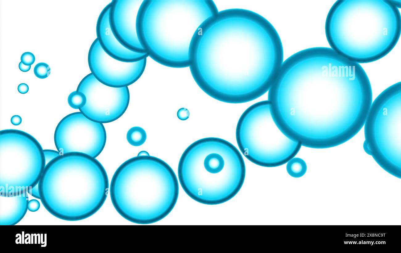 Bubble refreshing air bubbles in a shape of spiral. Design. Spinning ...