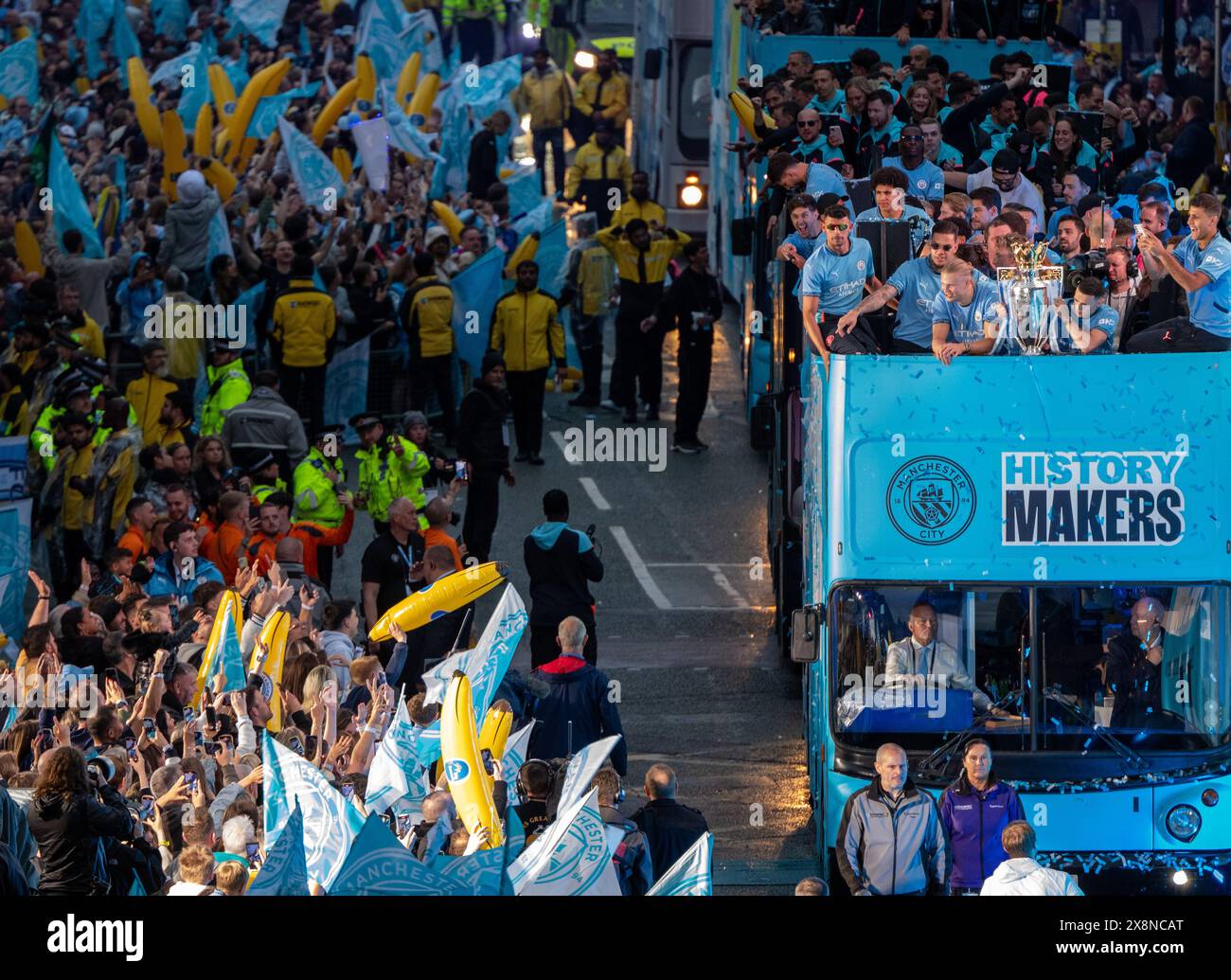 Manchester, UK. 26th May, 2024. Manchester City victory parade moves ...