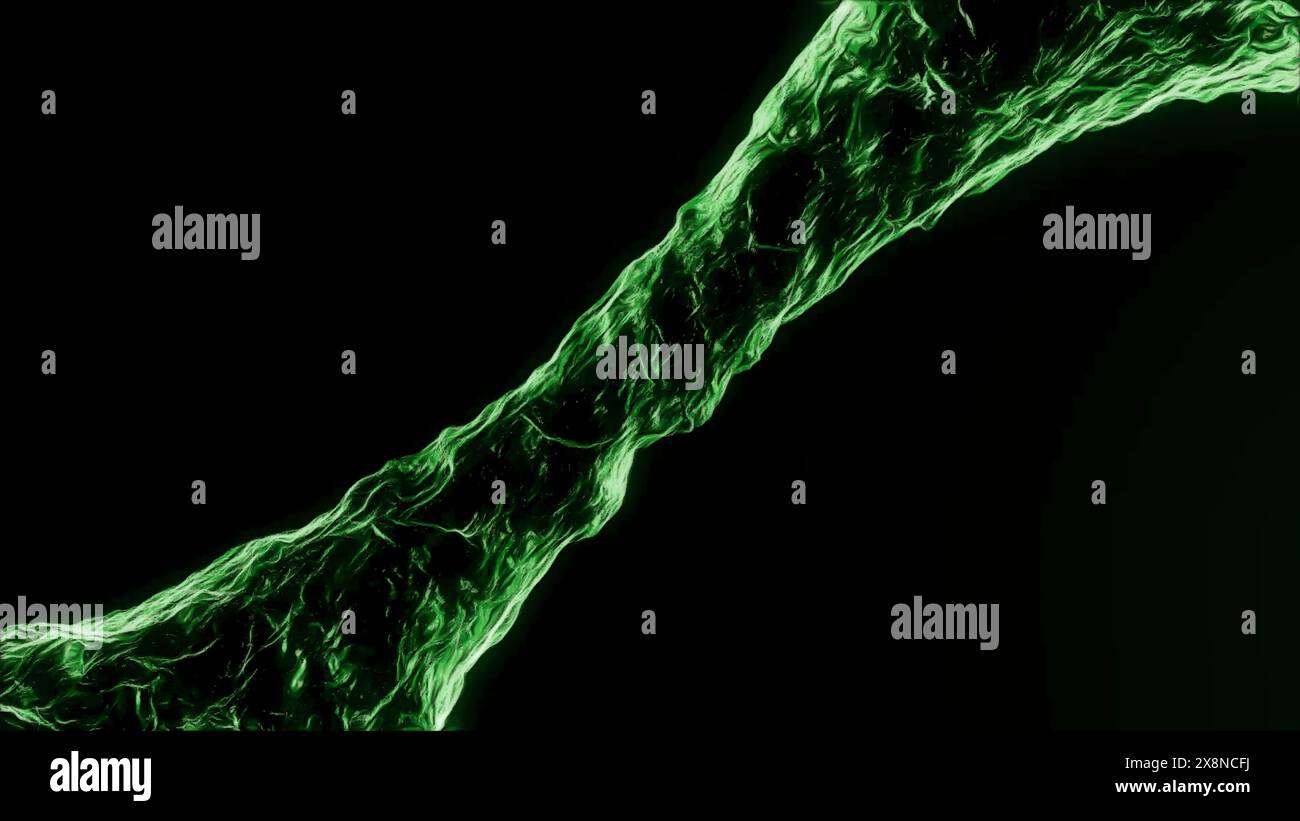 Moving 3d water tunnel in space. Animation. Side view of moving 3D ...