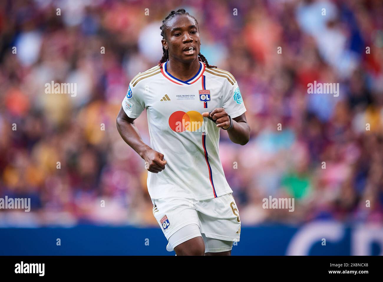 Melchie Dumornay of Olympique Lyonnais looks on during the UEFA Women's Champions League 2023/24 ...
